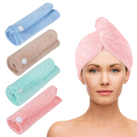 Wholesale Custom Microfiber Quick Drying Wrap Hair Turban Towel For ...