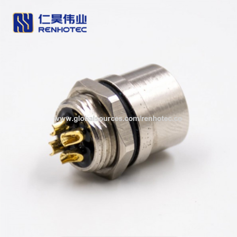 Buy Wholesale China M12 Connector 4 Pin Female Straight Rear Mount ...