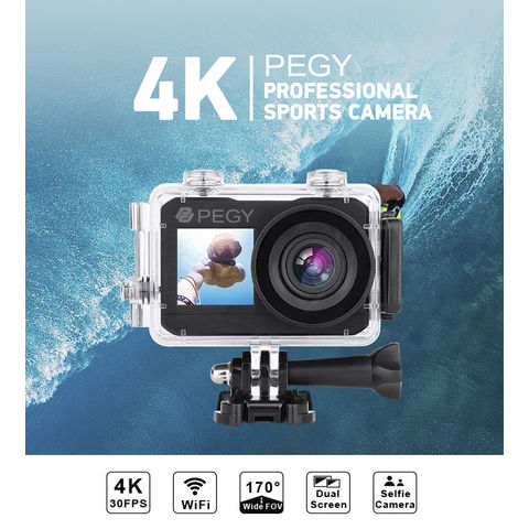 Buy Wholesale China Pegy Dual Screen Action Camera 4k Wifi Anti-shake ...