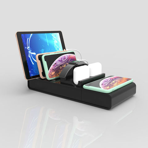 China 3 USB Mobile phone charging station, air pod charger, wireless ...