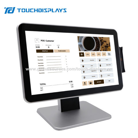 15.6 inch all in one cashier machine terminal desktop touch screen pos ...