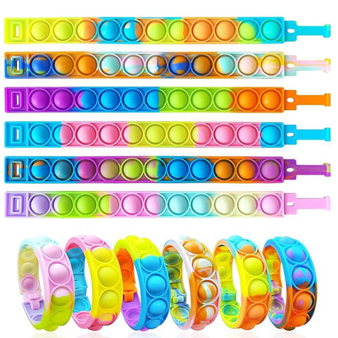 Wellfine Push Pop Bubble Wristband Fidget Toy Hand Finger Press ...