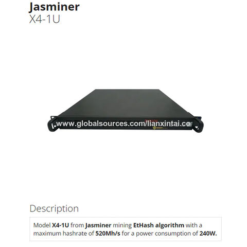 New Jasminer X4-1U Eth Miner Sunlune Jasminer X4-1U ETCHASH Server 520Mh/s Jasminer X4 X4-C X4 ...