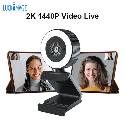 Luckimage FCC CE RoHS webcam 1080p with ring light autofocus webcam 2K ...