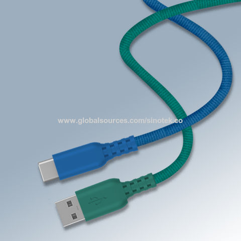 China Rainbow Nylon Braided Data Cable Type C usb type-c fast charging ...