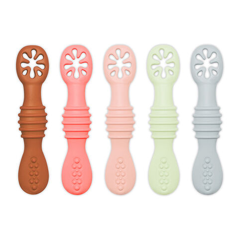 Baby Spoon Bpa Free Led Weaning Utensils Training Silicone Baby Self ...