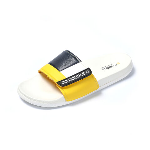 Men's Sport Slides Custom Logo Soft Pu Midsole Adjustable Upper Sandals ...