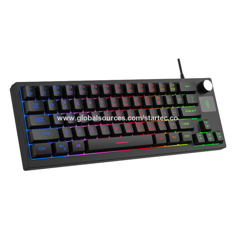 60% Membrane Gaming Keyboard with Rotary Knob, Gaming keyboard Keyboard ...