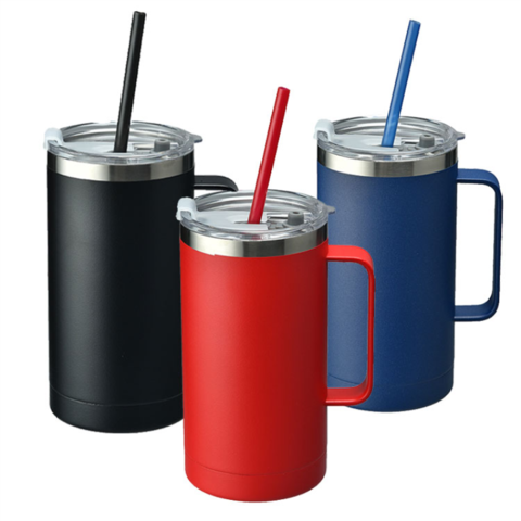 15oz Stainless Steel Double Wall Insulated Beer Mug Tumbler With Handle ...