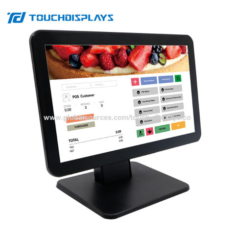 15.6 inch pos touch screen pos terminal billing machine with 80mm printer, dual screen POS ...