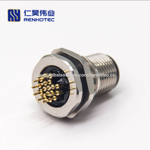 Buy Wholesale China M12 Connector 17pin A Code Male Straight Front ...