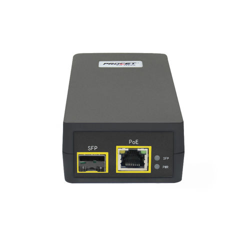 30W Fiber PoE Converter,30W SFP PoE Injector Gigabit 55Vdc 0.55A output ...