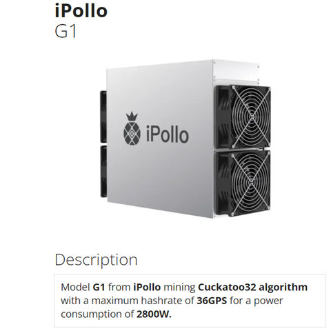 Buy Wholesale China Nano Labs Ipollo G1 Grin Miner Cuckatoo32 36gps Crypto Mining Machine Ipollo ...