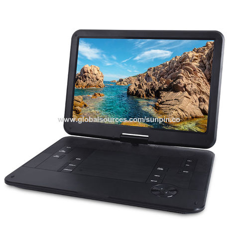 Portable DVD Player 15.4 inch Swivel Large Screen with Rechargeable ...