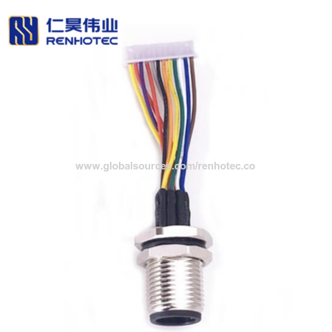 M12 Connector A Code 12Pin Straight Male Socket, M12 Connector 12 Pin ...