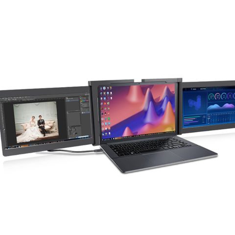 China Factory Wholesale 12 inch ips portable one cable trio screen ...