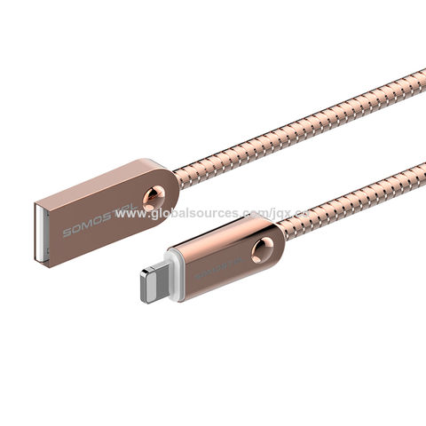 China Somostel SMS BJ01 2.4A Zinc Alloy Metal Spring Data USB Cable for ...