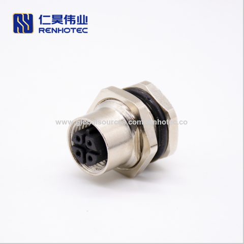 M12 Connector 5 Pin B Coded Female Straight Front Mount Soder ...