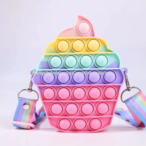 China Macaron Fidget Toys Bags Silicone Push Pop Bubble Sensory Toys ...