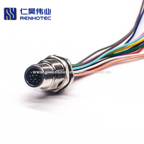 Buy Wholesale China M12 Connector A Code 12pin Male Straight Front ...