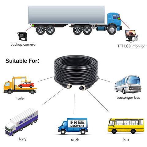 China Factory Bulk reversing backup rear view mdvr camera cable 4 pins ...