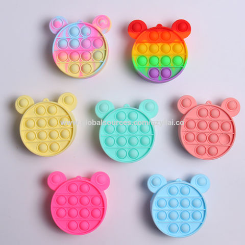 China Pop it Fidget Toy coin purse,Rainbow Square Hard Shell Pop It ...