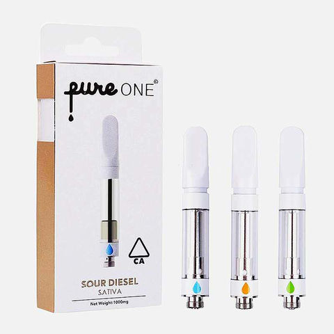 China Wholesale empty 0.8/1.0ml disposable Pure one Cart with Packaging ...