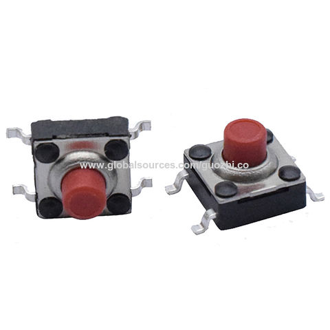 IP67 Waterproof Tact Switch 6x6mm 4 Pin SMD Red Silicone Button Switch ...