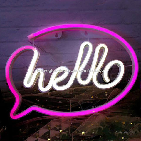 Hello LED Neon Signs Light for Party Supplies Room Decoration Children ...