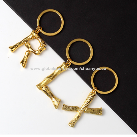 Buy Wholesale China 2022 New Metal Keychain 26 Golden Letters Keychain ...