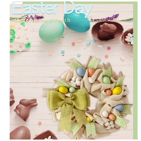Buy Wholesale China Easter Decorations Ribbon Easter Egg Wreath Pendant ...