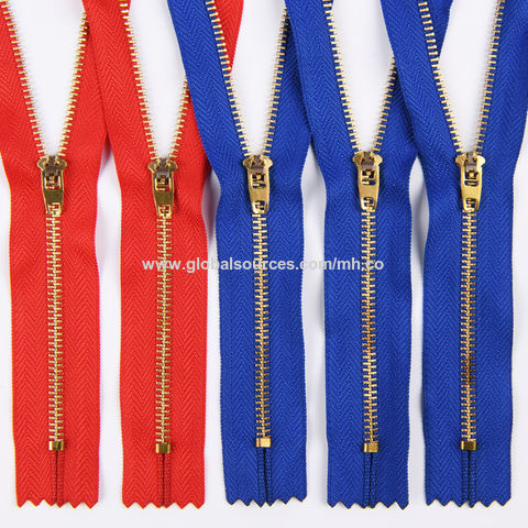 China Metal Zipper Wholesale Custom Double Lock Brass Close End Metal ...