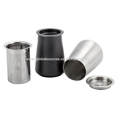 300ml Black 3 In 1 Stainless Steel Coffee Flour Sieve Filter Cup Coffee ...