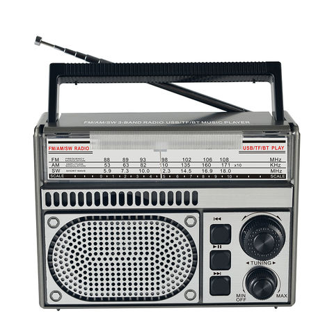 AM FM SW 3 Bands Radio Outdoor BT Solar Panel Portable stereo Retro ...