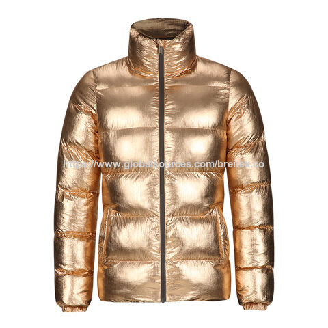 Women's winter jackets, padding jacket,down jackets,Gold foil fabric ...
