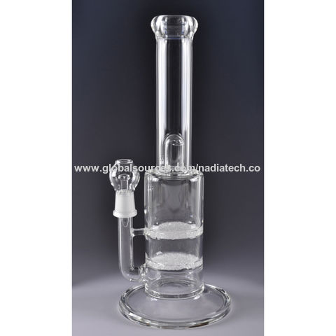 Buy Wholesale China 14" Double Crushed Percolator Glass Straight Bong ...