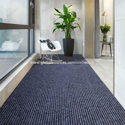 Double stripe floor mats polyester PVC TPR TPE area rug non-slip ...