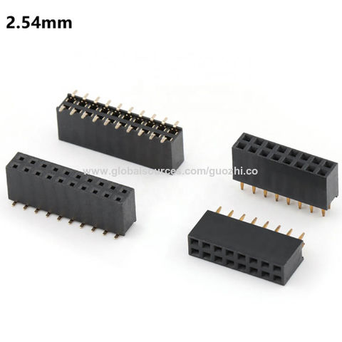 2.54mm pin header connector double rows right angle 254mm pitch 2.54 smt pin header female ...
