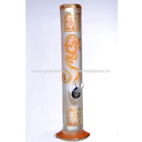 China 12" Chinese dragon pattern straight glass bong on Global Sources ...