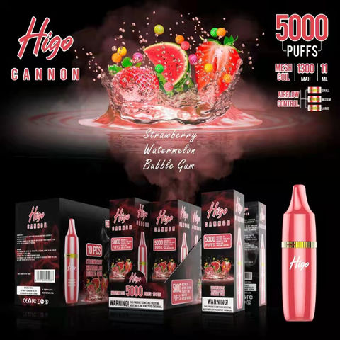 8 Fruit Flavors Higo Cannon 5000 Puffs Electronic Cigarette Disposable ...