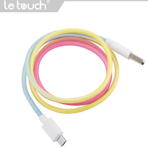 Buy Wholesale China 1m Length Rainbow Style Nylon Braided Cable For ...