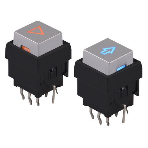 Honyone Tact Switch, Momentary/Self-lock with LED, DPDT 0.1A/30V DC ...