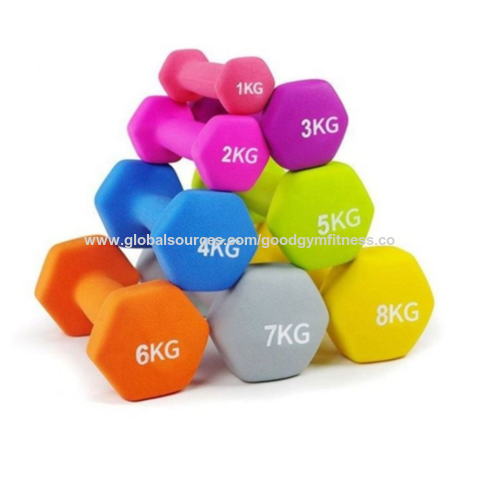 Buy Wholesale China Color Rubber Hex Dumbbells Hex Dumbbell Set For ...