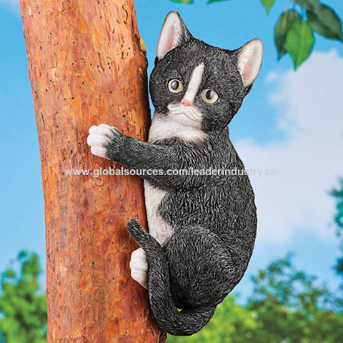 Buy Wholesale China Polyresin Cat Climbing Statue Tree Decoration ...