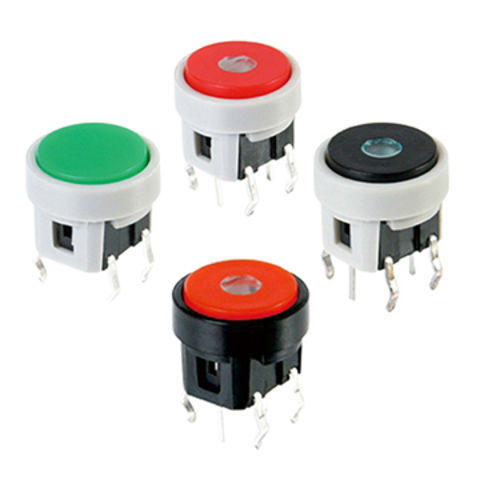 Honyone mini tact switch with LED round cap momentary 50mA 12V DC, tact ...