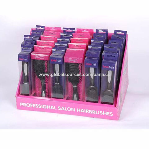 Professional plastic nylon pins metal display paddle hairbrush hair ...
