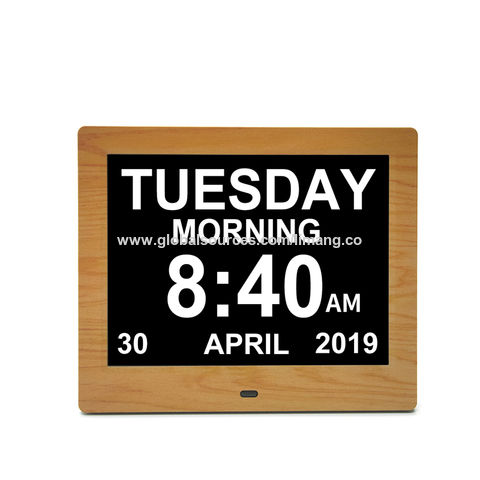 Digital calendar clock for elderly with 8 inch screen, day clock ...