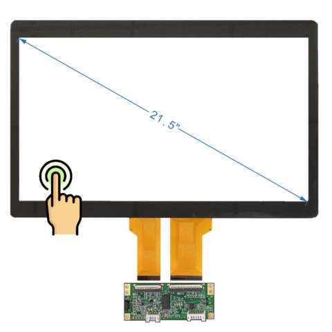 21.5" Pcap, Multi Capacitive Touch Panel Lcd With I2c And Usb Interface ...