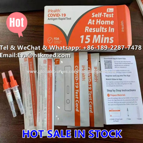 IHealth® STOCK Antigen Rapid Test self test Home Nose Kit FDA EUA Non ...