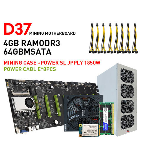 BTC Mining Motherboard S37 D37 T37 Case 8 GPU Graphics Cards Support ...